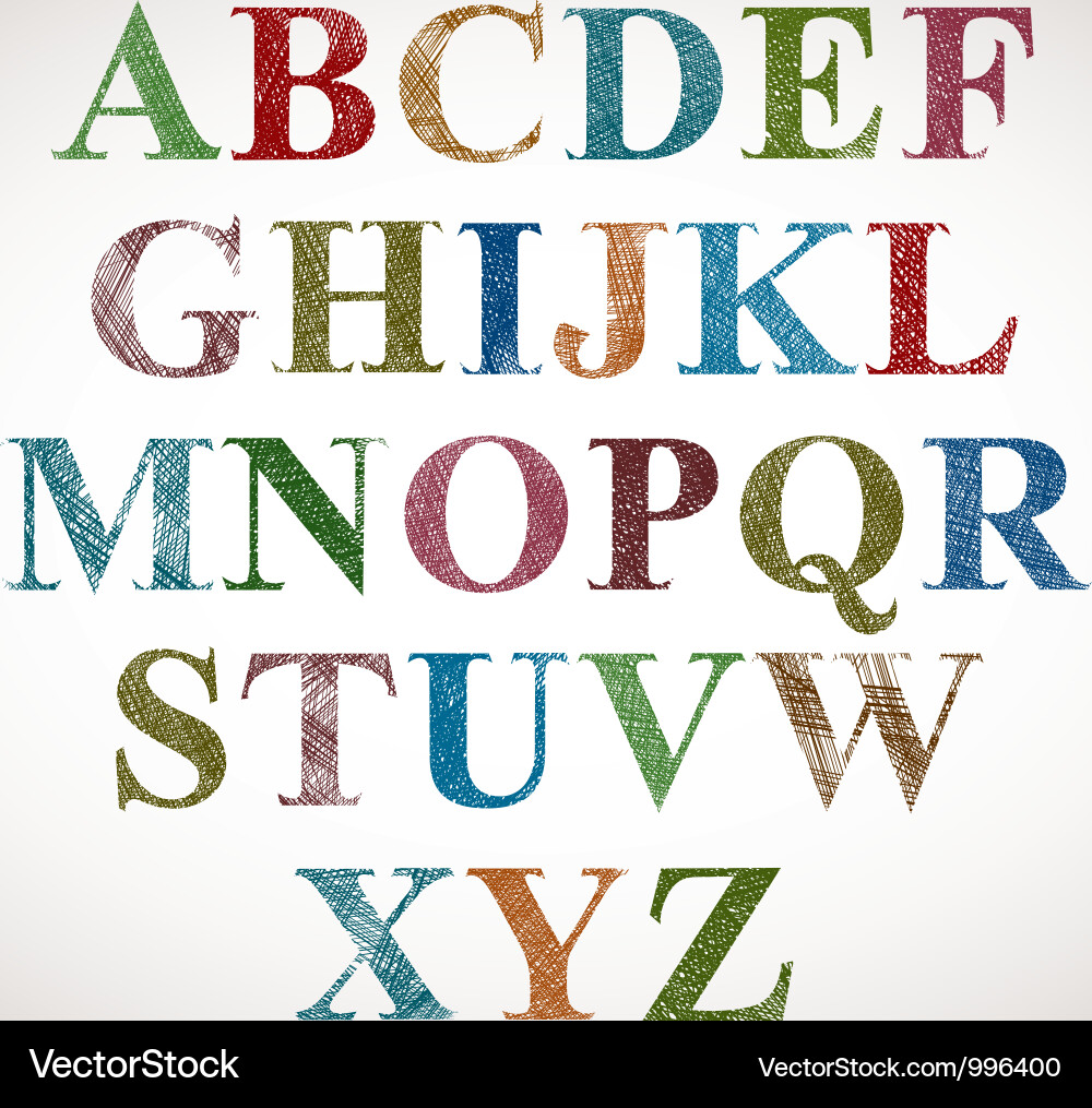 Classic Antique Alphabet Letters Royalty Free Vector Image