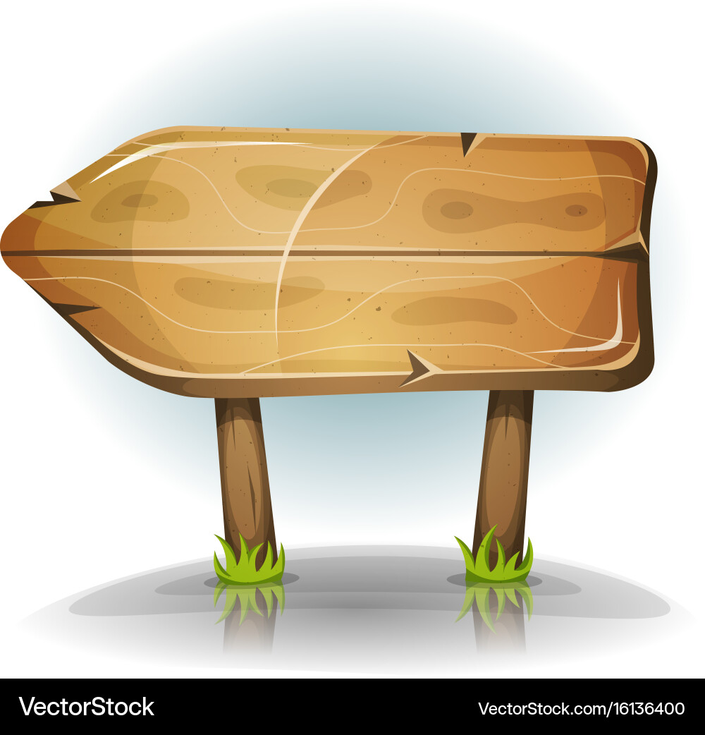 Comic wooden sign arrow Royalty Free Vector Image