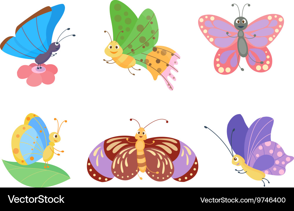 Cute butterfly isolated on white Royalty Free Vector Image
