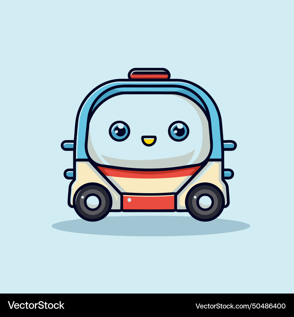 Cute cartoon car funny Royalty Free Vector Image