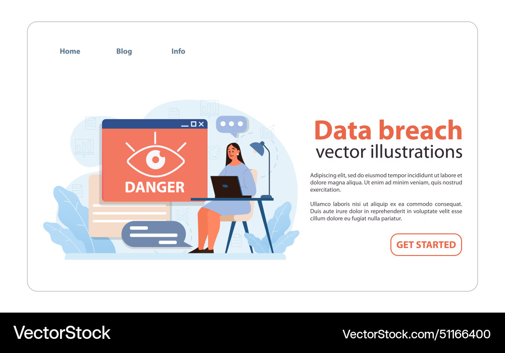 Data breach concept urgency and risk palpable Vector Image