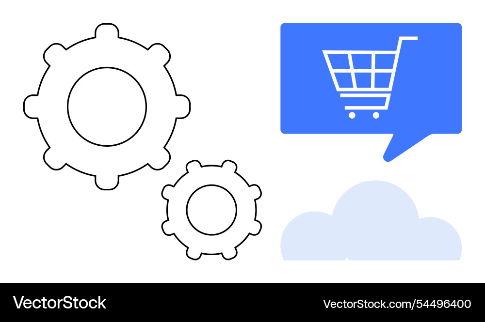 E-commerce and cloud technology integration Vector Image