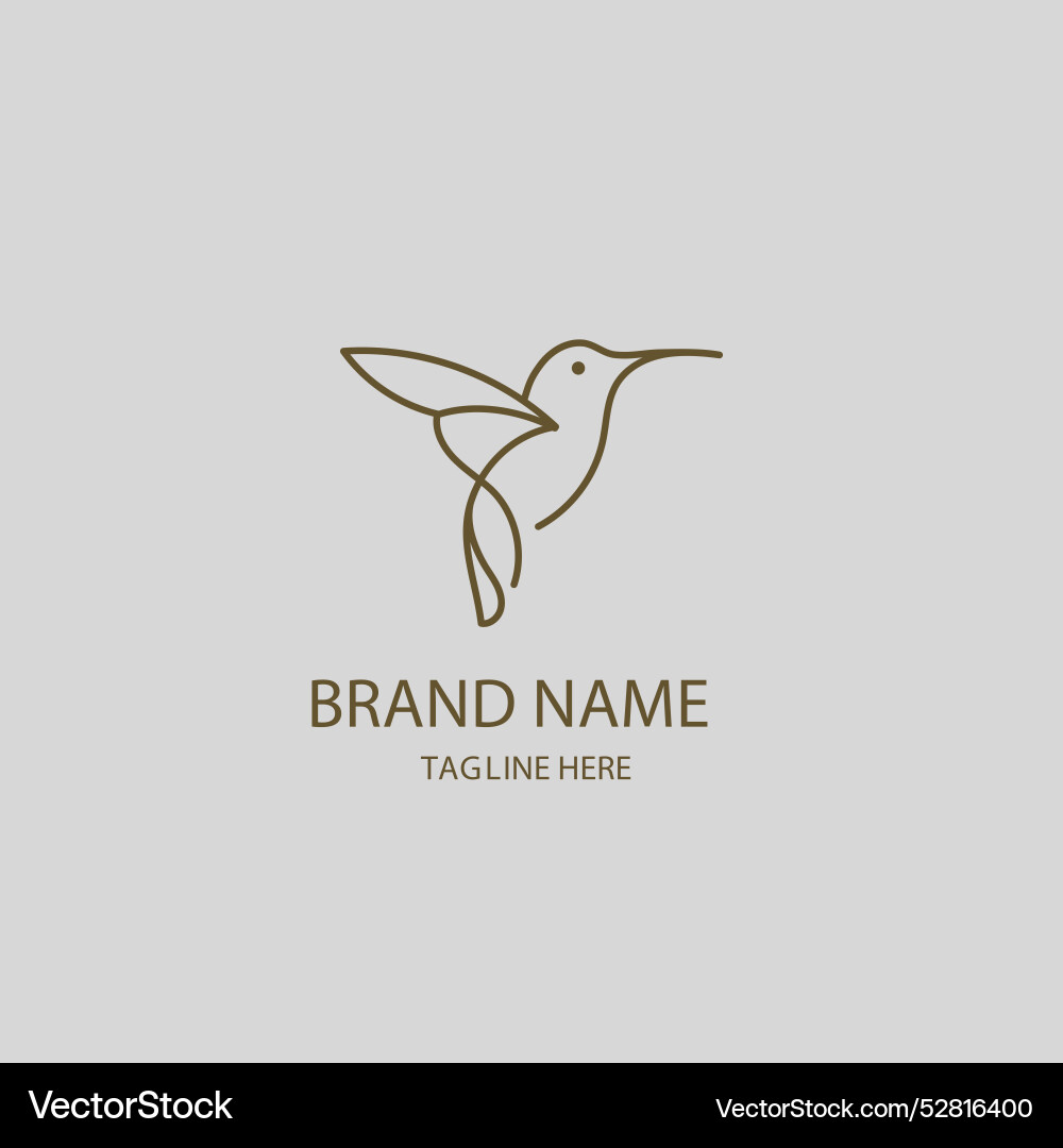 Hummingbird logo design Royalty Free Vector Image