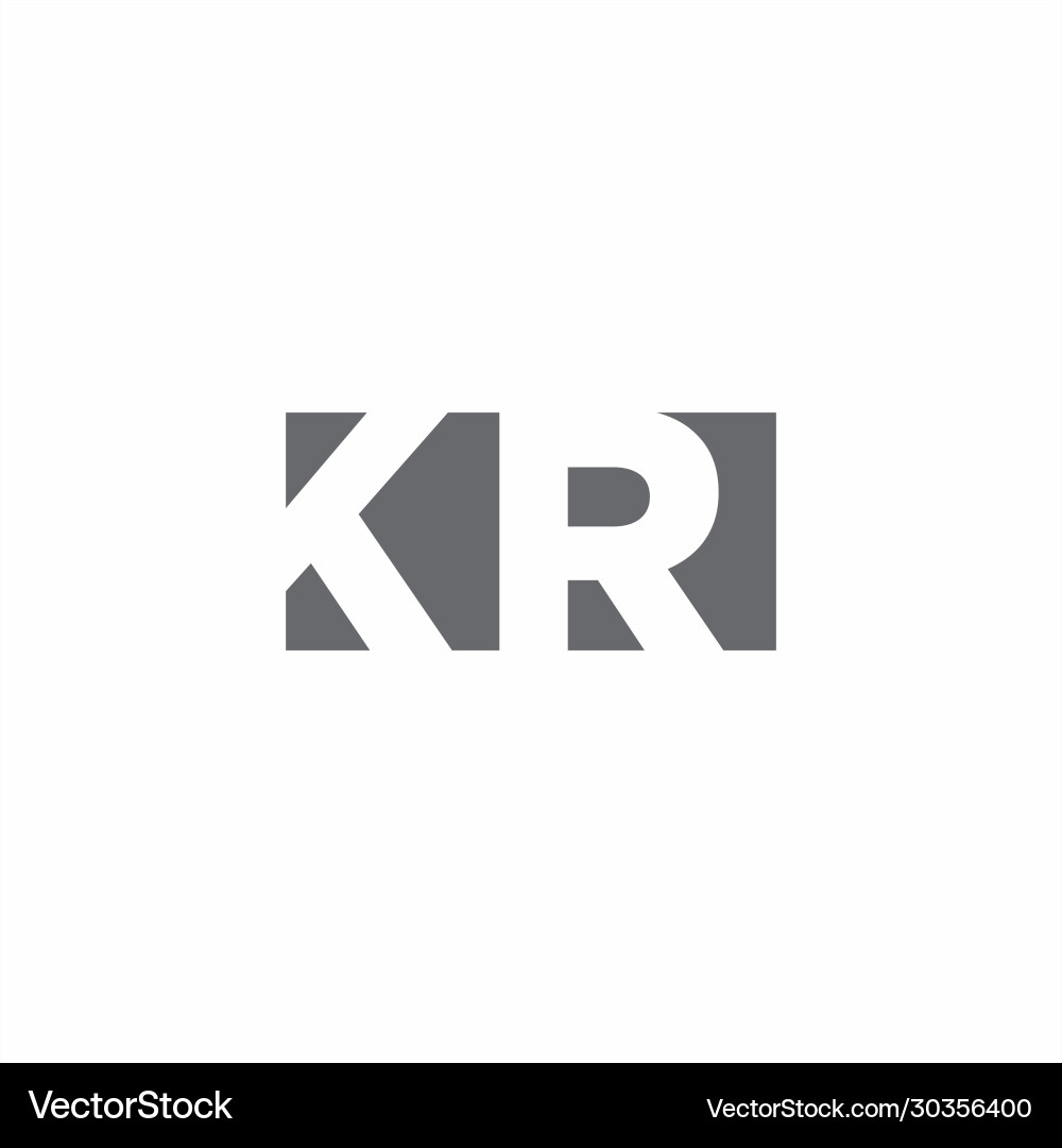 Kr logo monogram with negative space style design Vector Image