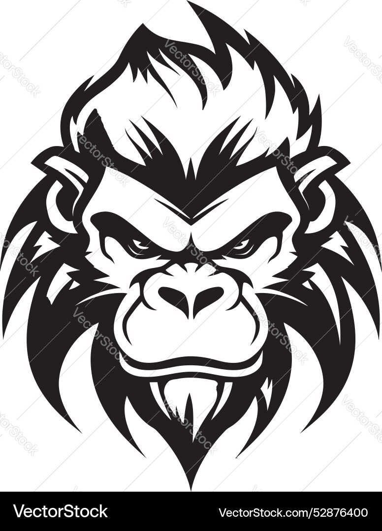 Noble baboon emblem crowned crest Royalty Free Vector Image