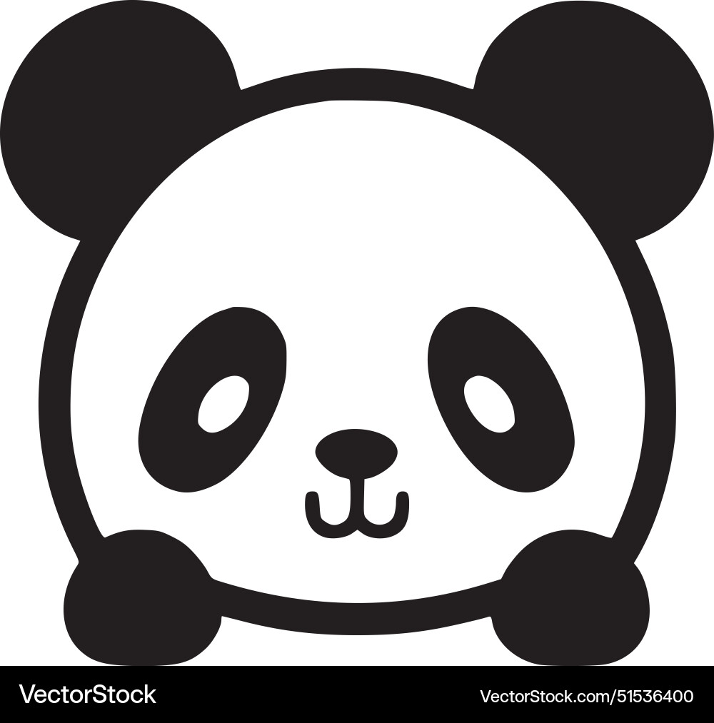 Panda - black and white isolated icon Royalty Free Vector