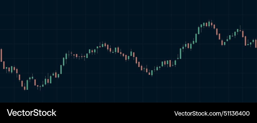 Seamless pattern of candlestick graph on black Vector Image
