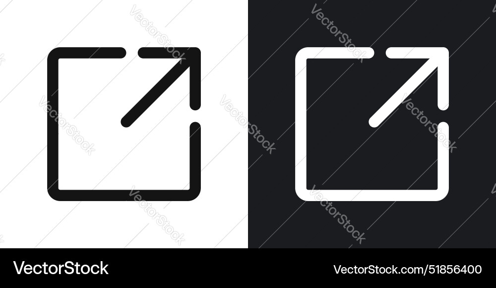 Window maximize icon set in black and white Vector Image