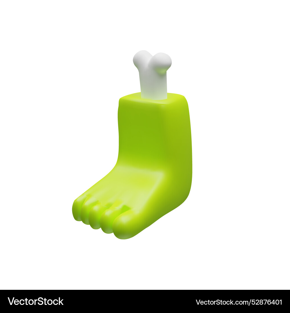 3d rendering halloween zombie character leg Vector Image