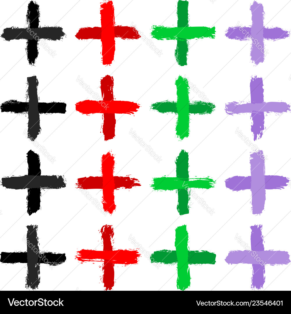 Brushstroke plus sign Royalty Free Vector Image