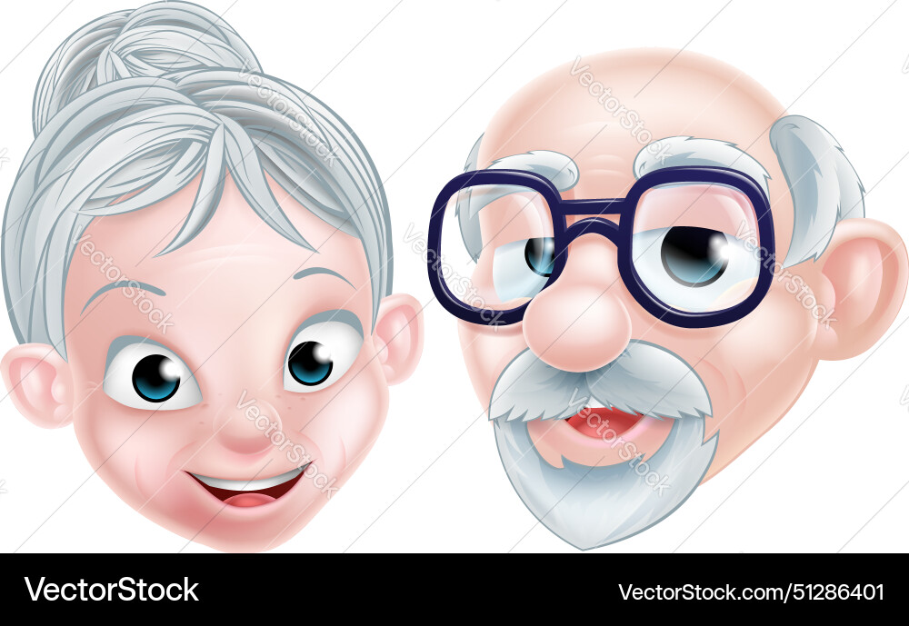 Cartoon happy elderly couple Royalty Free Vector Image