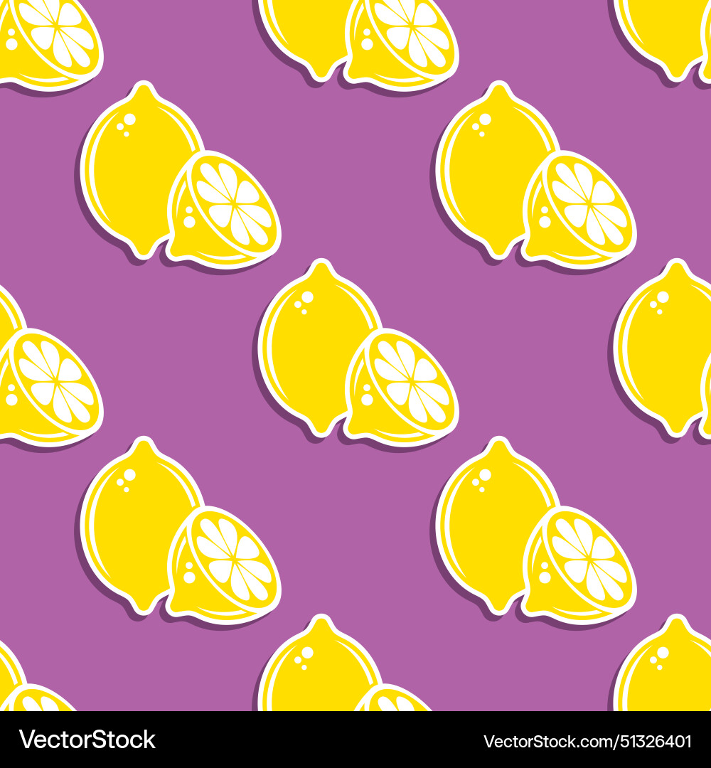 Cute seamless pattern with yellow lemons Vector Image