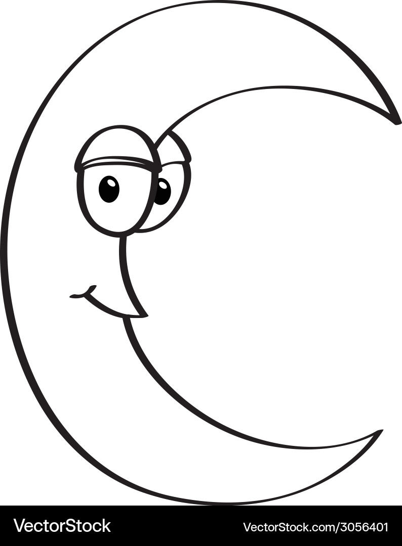 Funny moon Royalty Free Vector Image - VectorStock