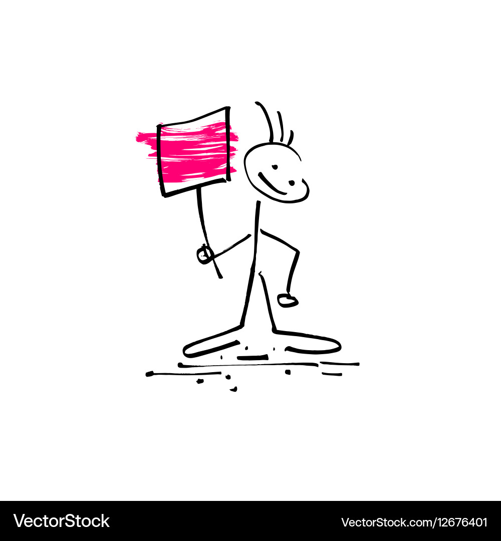 Hand drawing sketch doodle human stick figure Vector Image