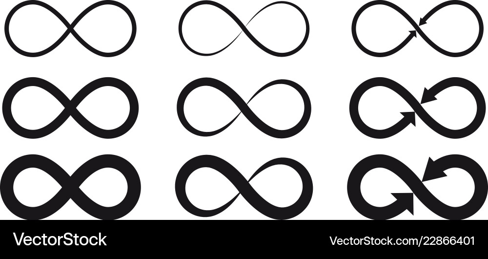 Infinity symbols eternal limitless endless Vector Image