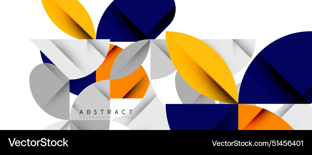 Minimal geometric elements on white petals round Vector Image