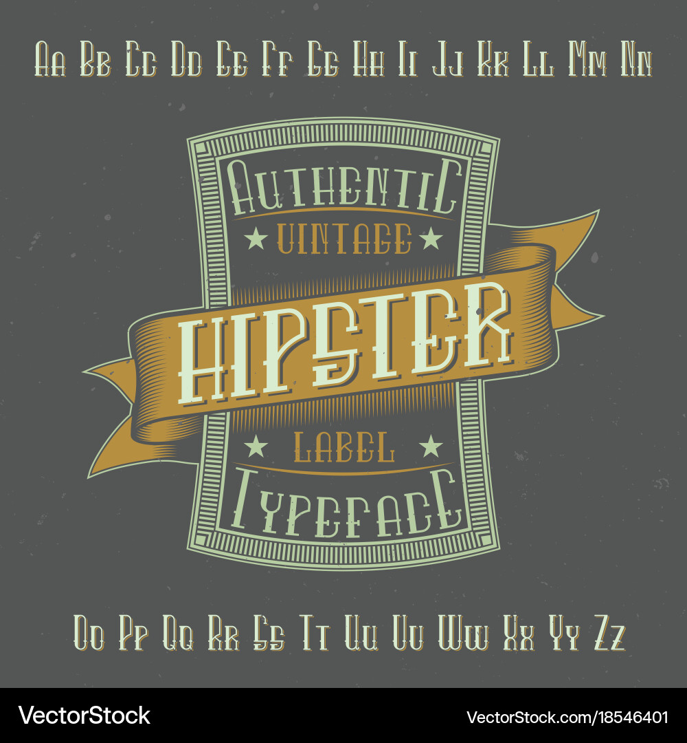 Original label typeface Royalty Free Vector Image