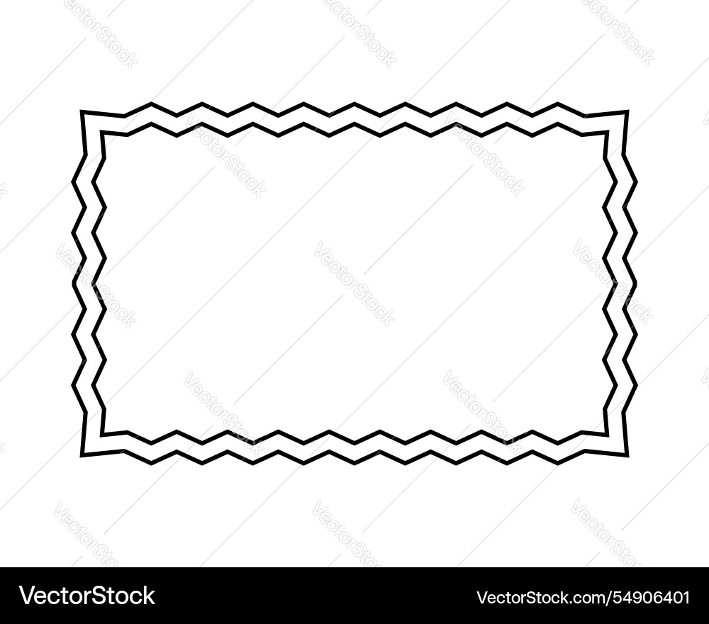 Rectangle frame with zigzag edges empty text box Vector Image