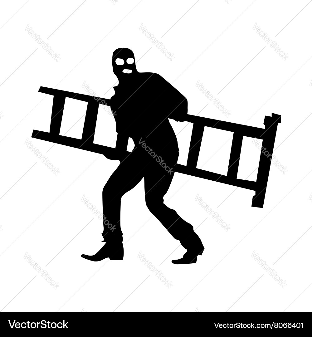 Robber silhouette schwarz Lizenzfreies Vektorbild