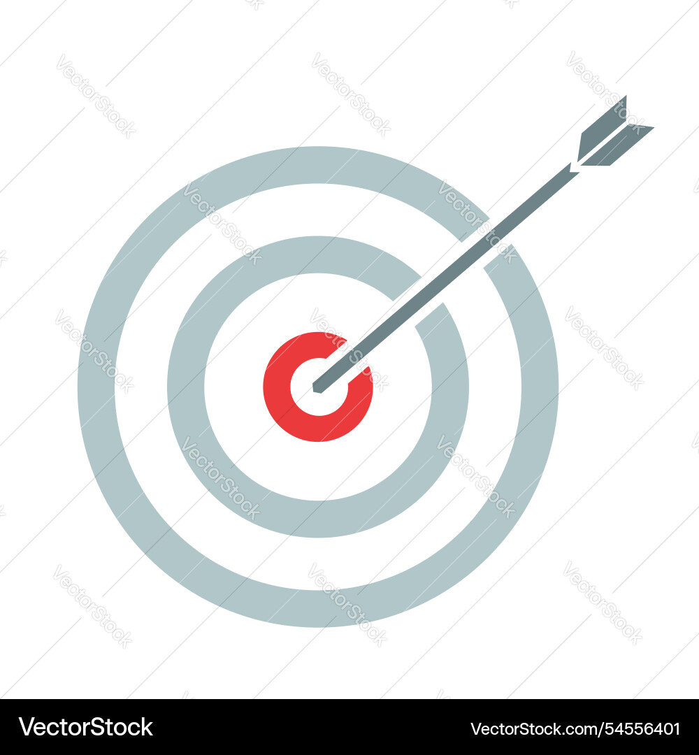 Target arrow color icon flat style Royalty Free Vector Image