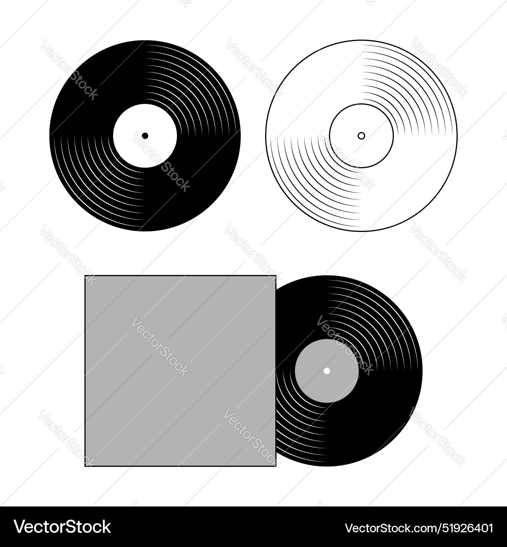 Vinyls set Royalty Free Vector Image - VectorStock