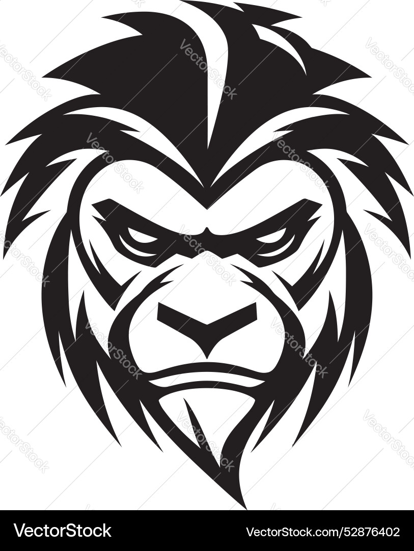 Baboon crowned crest leadership symbol Royalty Free Vector