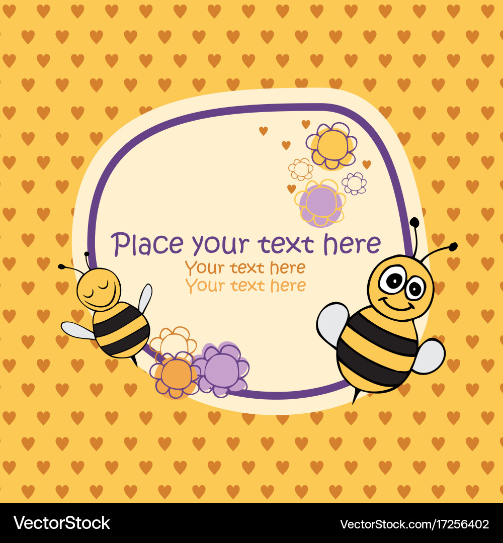 Bee card Royalty Free Vector Image - VectorStock
