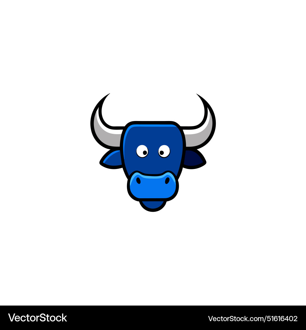 Blue wildebeest buffalo speaks icon Royalty Free Vector