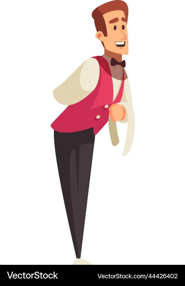 Cartoon waiter Royalty Free Vector Image - VectorStock