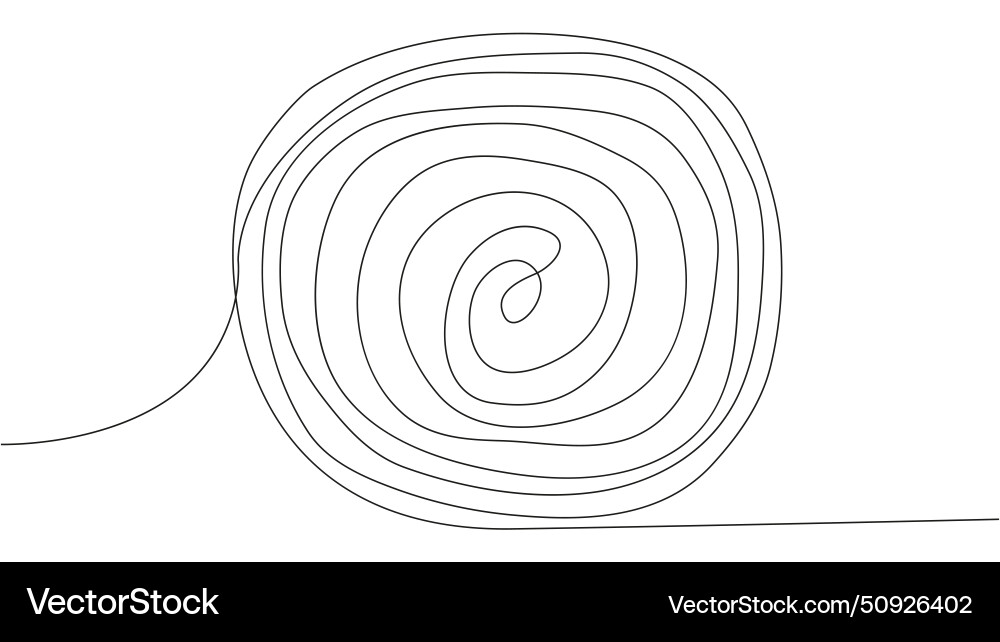 Continuous drawing of one line a round spiral Vector Image
