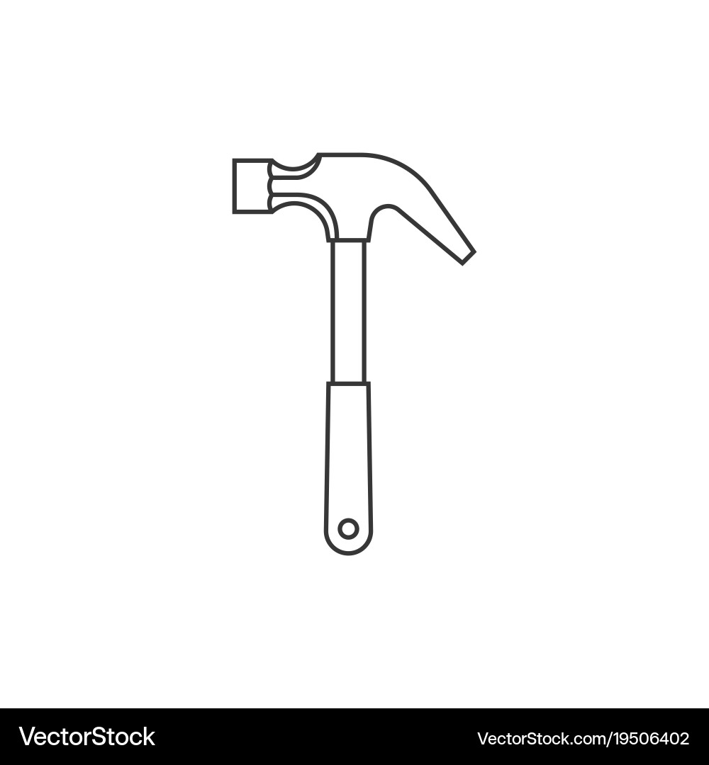 Hammer outline icon Royalty Free Vector Image - VectorStock
