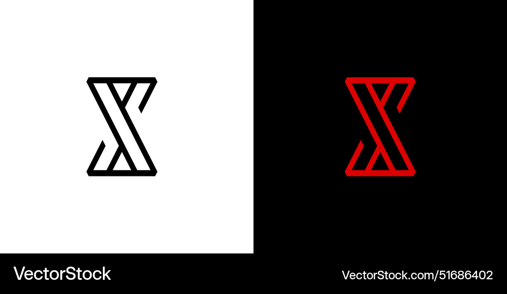 Modern and strong letter x initials logo design 2 Vector Image