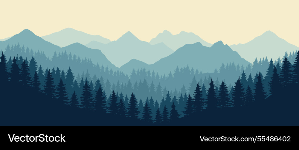 Mountain Forest Landscape Royalty Free Vector Image