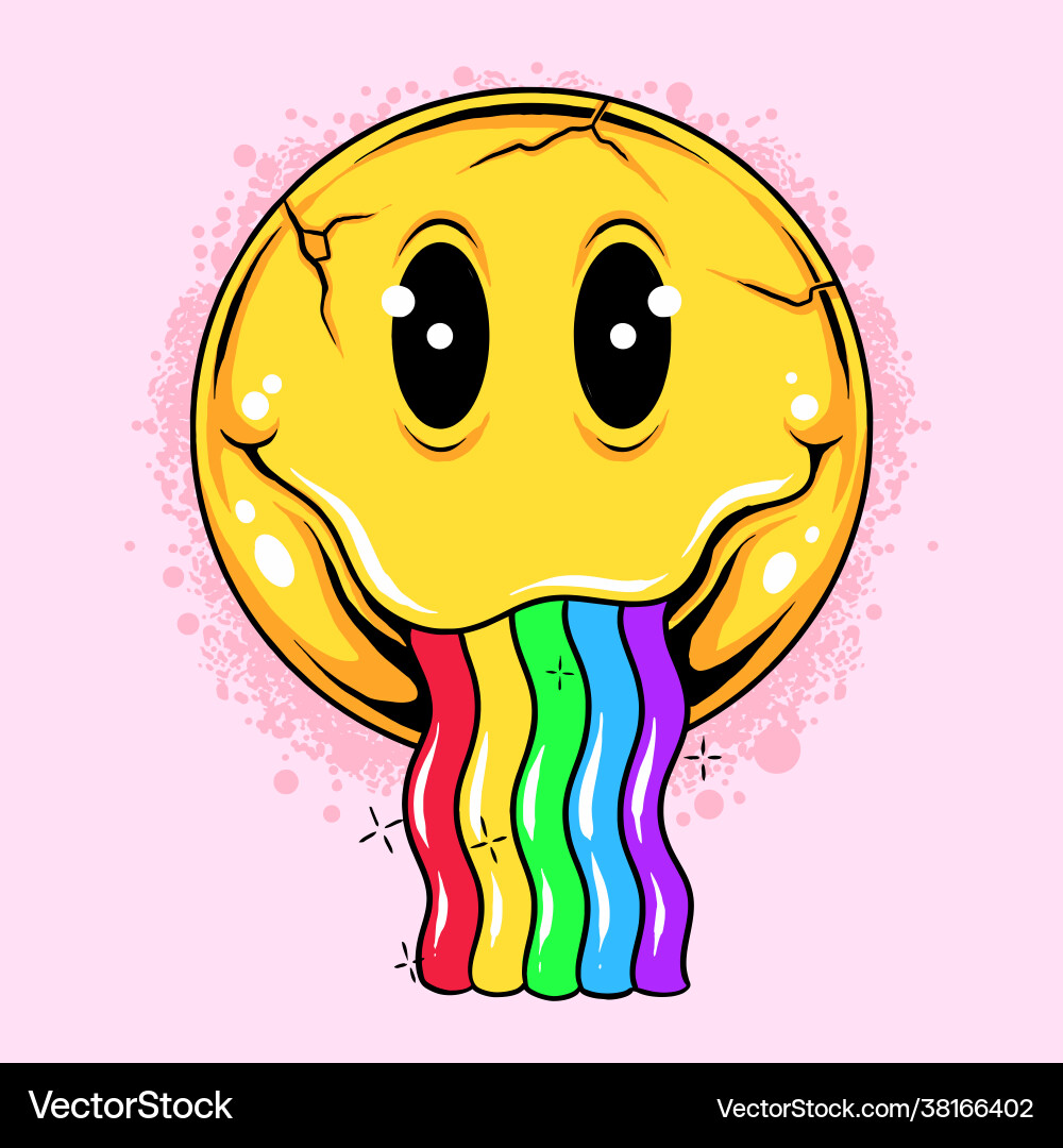 Rainbow Emoticons - Cute Stickers Royalty Free Vector Image