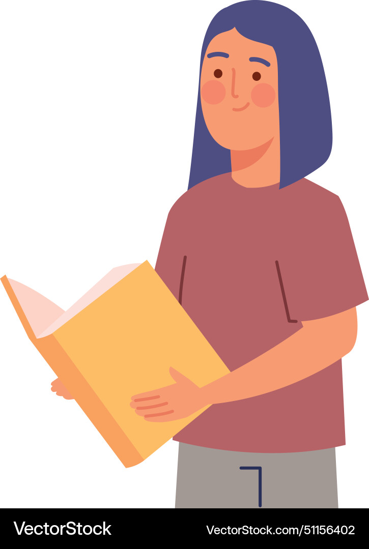 Reader woman cartoon Royalty Free Vector Image