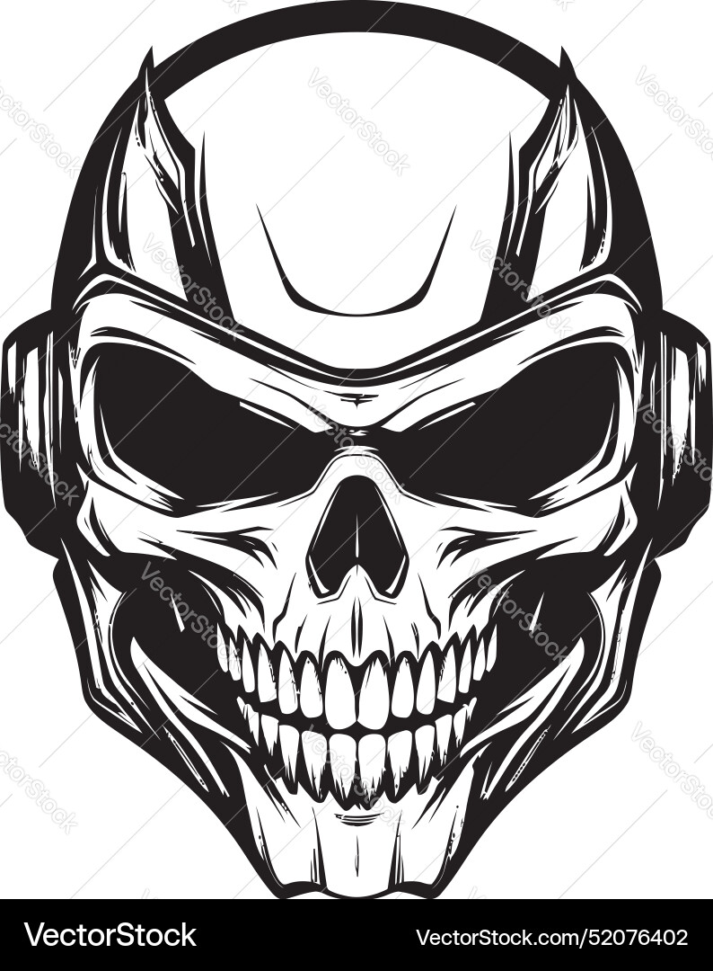 Skull shield helmeted skull graphic logo skeletal Vector Image