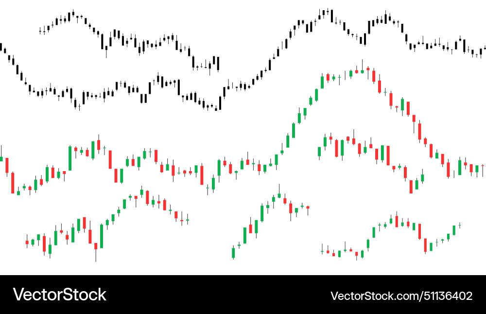 Stock candlestick pattern set isolated on white Vector Image