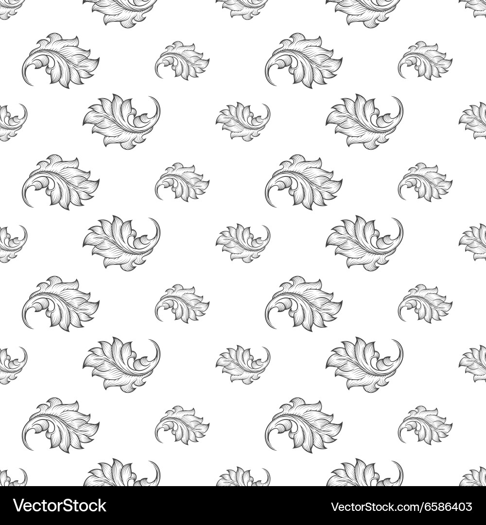 Baroque Damask Pattern Royalty Free Vector Image