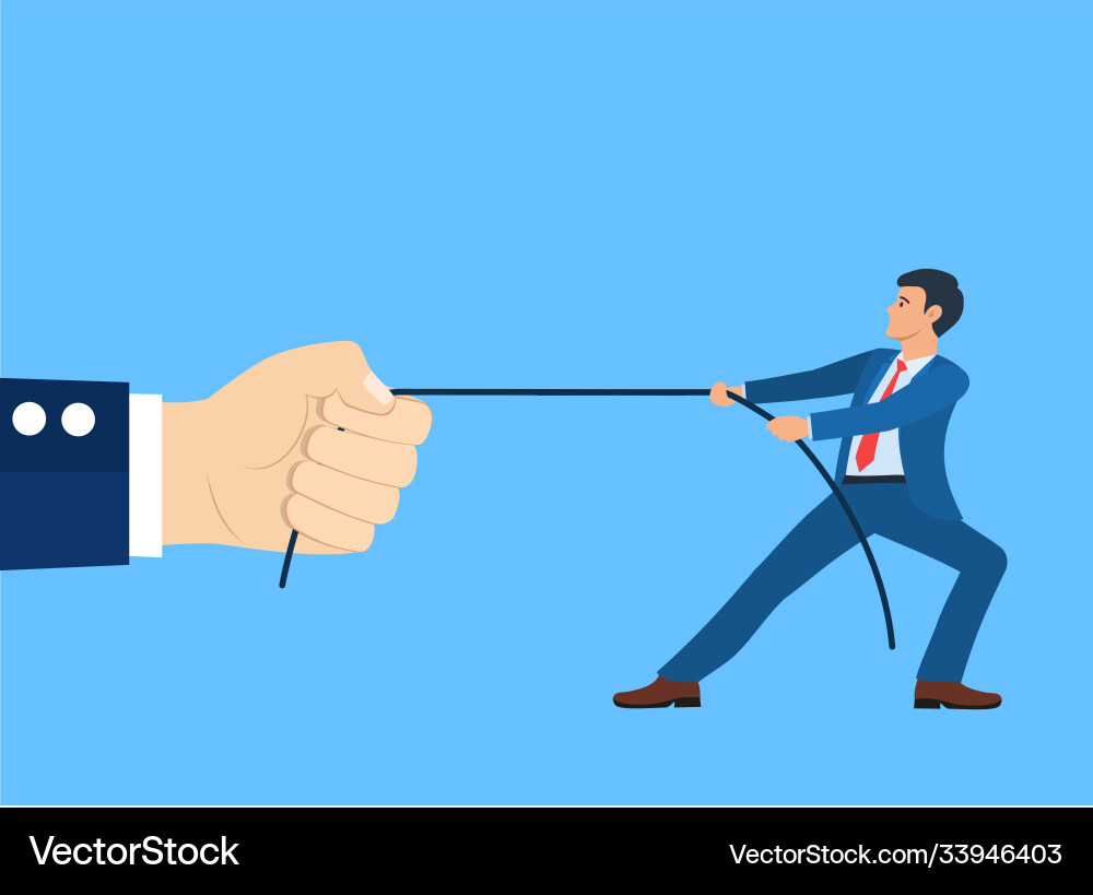 Business man pulling rope Royalty Free Vector Image