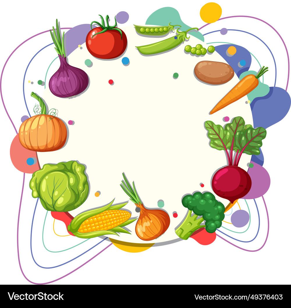 Colorful fruit border circle template for banner Vector Image