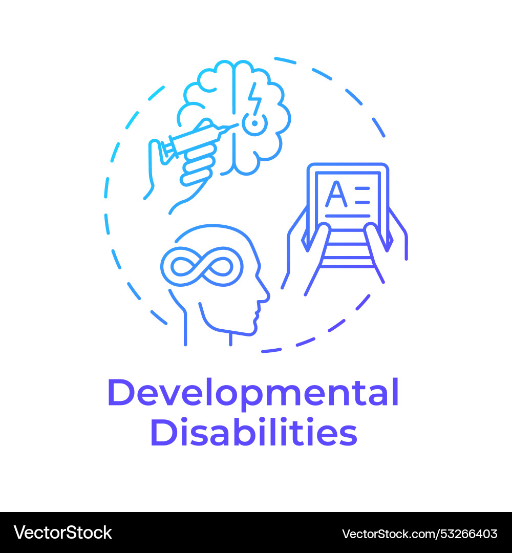 Developmental disabilities blue gradient concept Vector Image