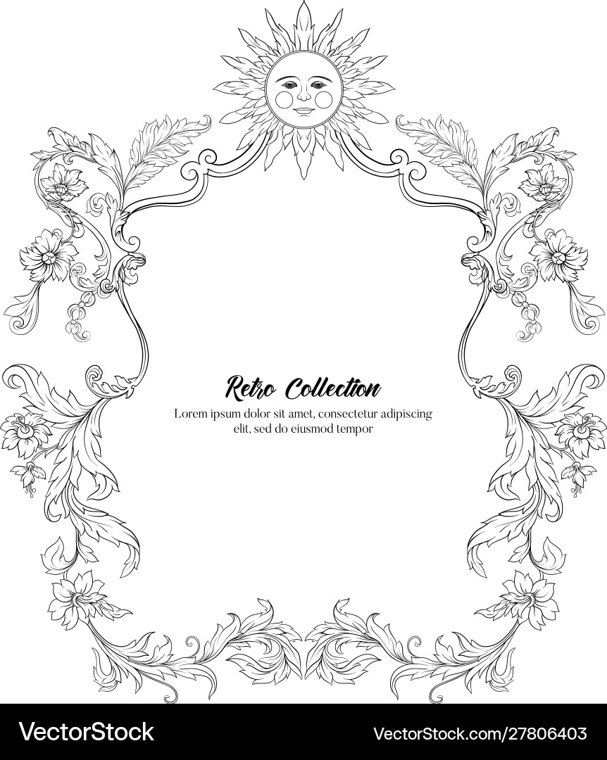 Elements in baroque rococo victorian Royalty Free Vector
