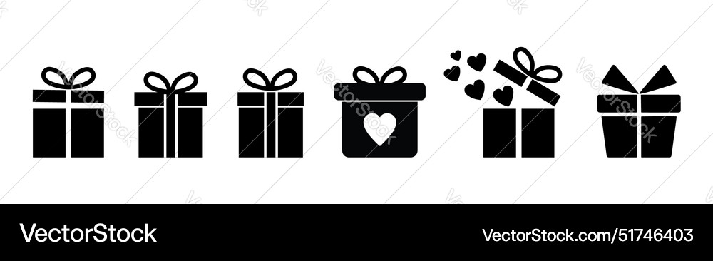 Gift box icon set a white background image Vector Image