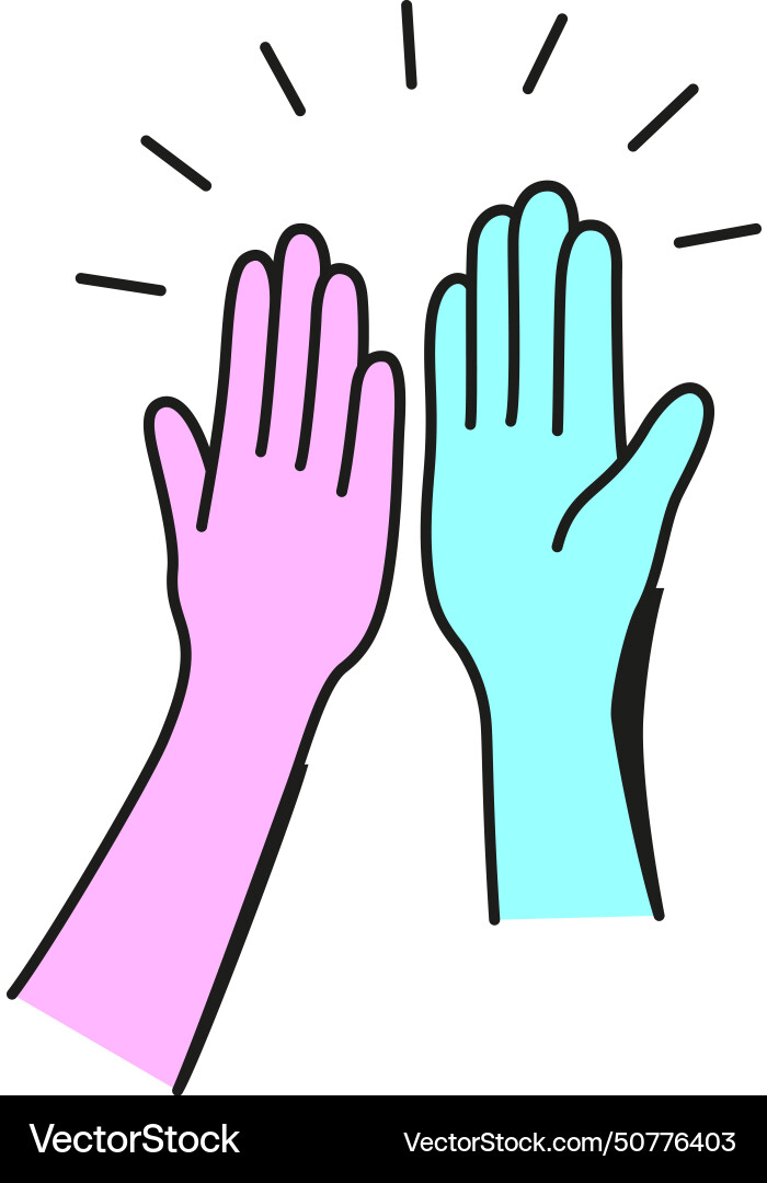 High five gesture color icon hands clap Royalty Free Vector