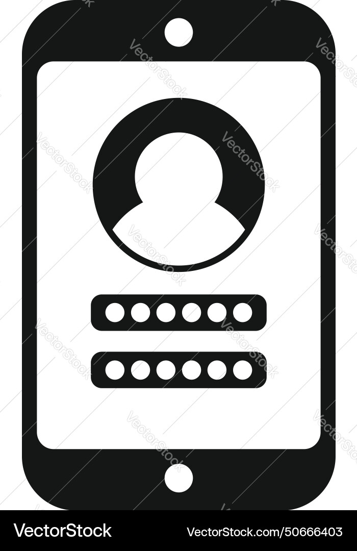 Person phone sign in icon simple Royalty Free Vector Image