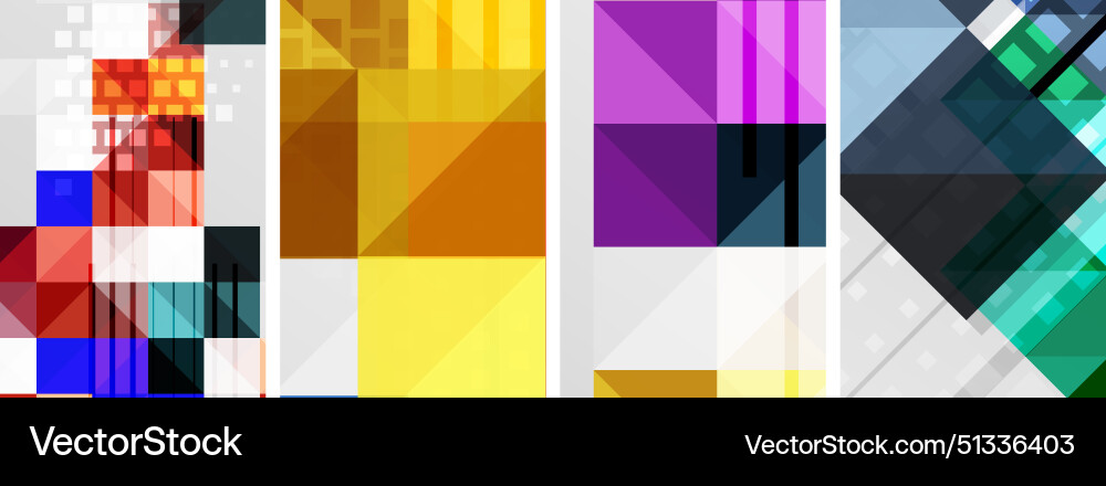 Square abstract poster set Royalty Free Vector Image
