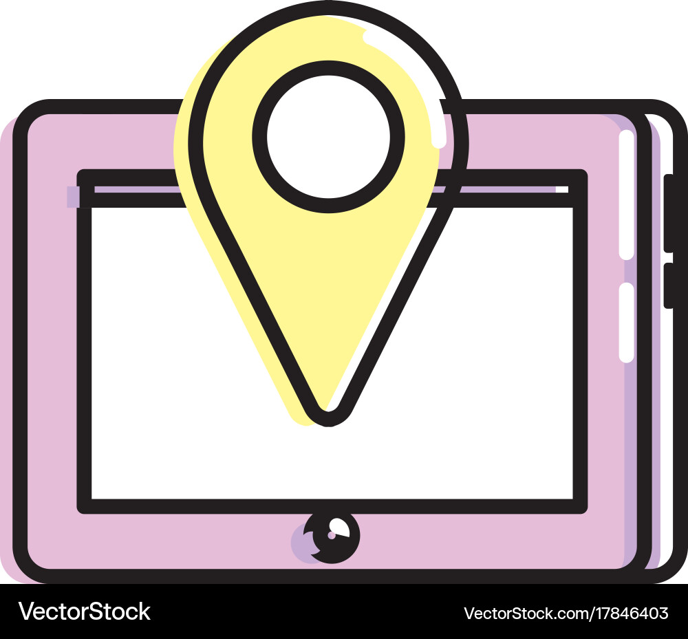 Tablet technology with location map symbol Vector Image