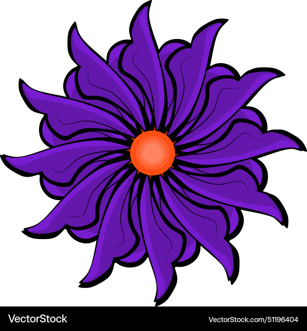 Blue water lily flower Royalty Free Vector Image