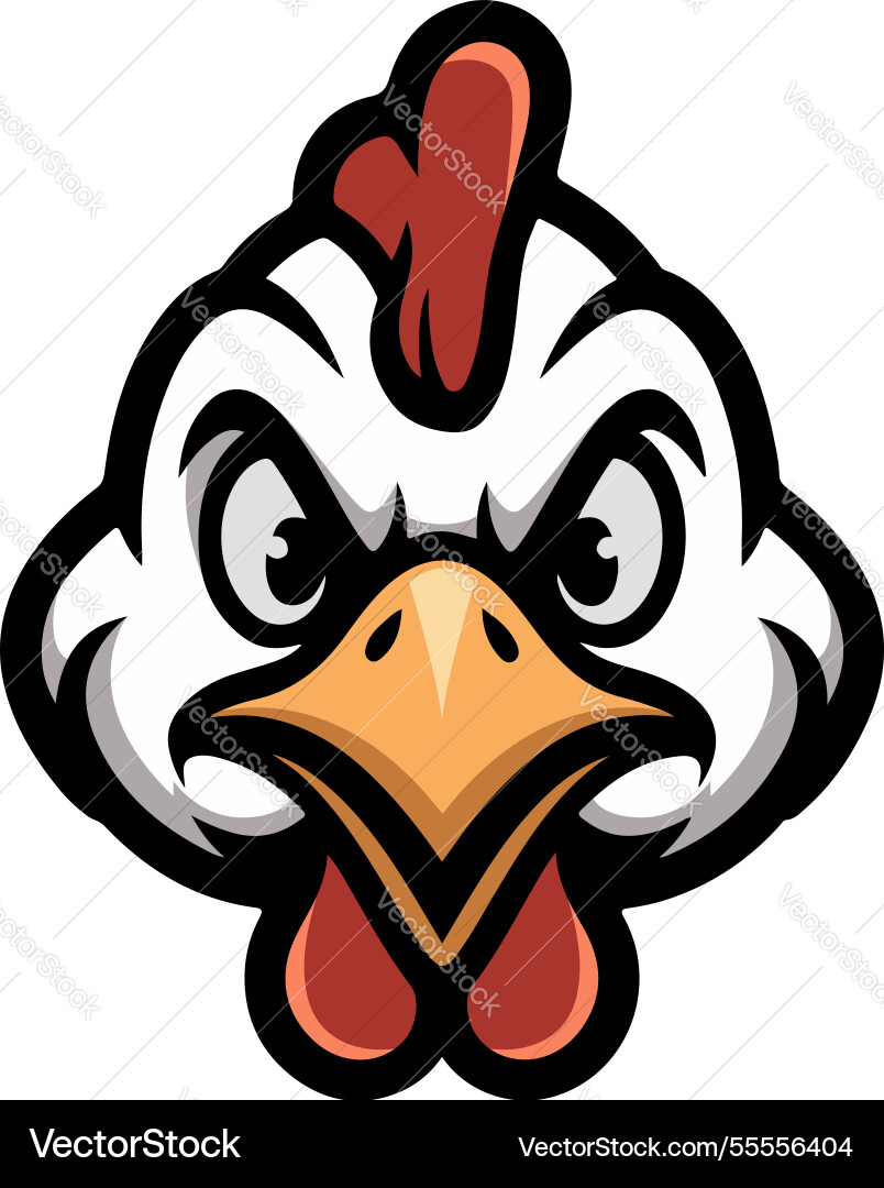 Chicken head in monochrome style chicken head in Vector Image