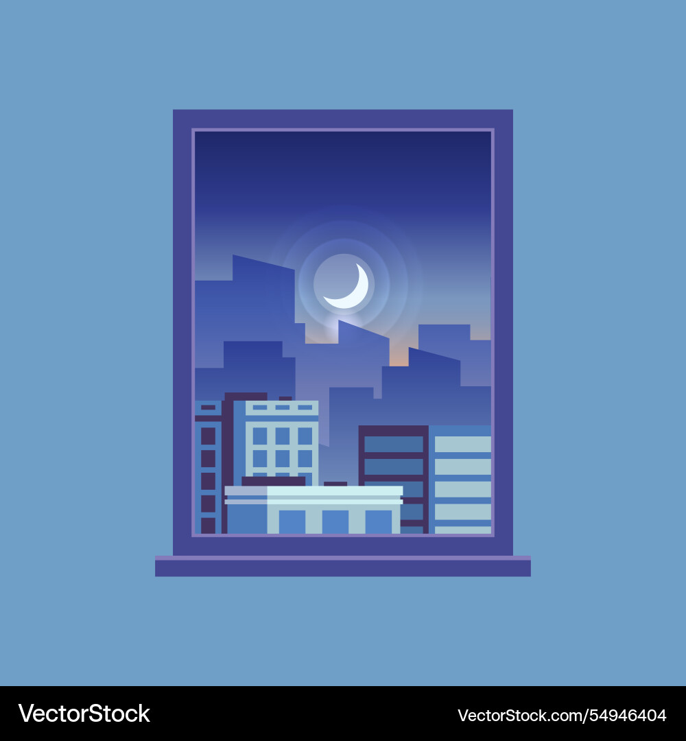 Cityscape at dusk featuring a serene view from Vector Image